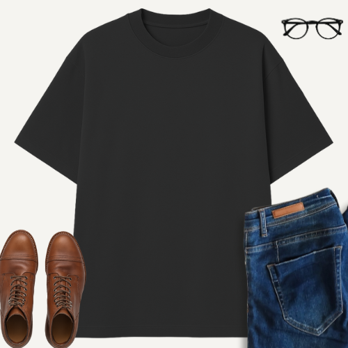 Plain Black Tee – tikitii.in